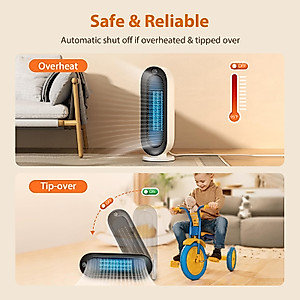 Electric Space Heater for Indoor Use – Ilake 90° Oscillating Space Heater with Remote & Thermostat, Digital Display,12H Timer, 1500W Energy Efficient, Small Space Heater for Office Home Basement Gift