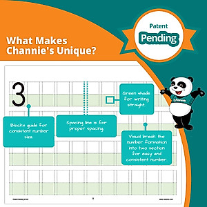 Channie’s Neat Numbers Workbook, Visual Pre K - Kindergarten Math Workbook, Effective Color-Coded Preschool Summer Workbook with 3 Fun & Easy Ways to Learn Basic Math, 80 Pages