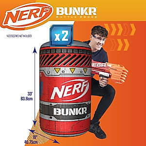 NERF BUNKR Officially Licensed Stadium Pack Inflatable Battlezone - 9 Piece Barricade Shield Bunker Set - Perfect for NERF Party NERF War