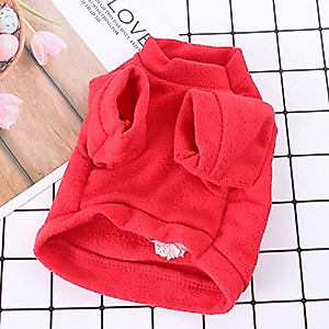 Amosfun Outfits Maltese Home for Hoodie Medium Dogs Pug Vest Outfit Clothes Poodle Outfits, Pugsize Kitten Winter Apparel Doggie Fleece Supplies Xs Hooded Warm Clothing Puppy Pet Coat-xs