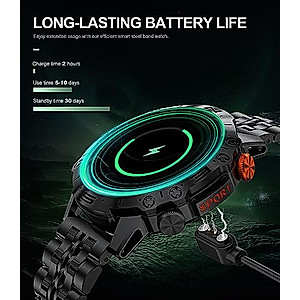 LIGE Smart Watch for Men Heavy Duty Make Call IP68 Waterproof with 1.43in AMOLED Touchscreen Always on Display Long-Lasting Battery Fitness Tracker Android iOS Military Smart Watch for Men
