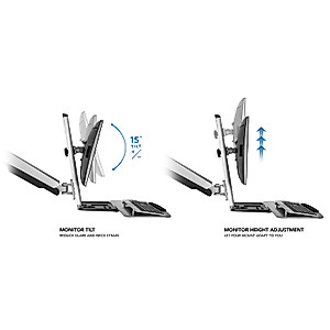Mount-It! Sit Stand Workstation for Single Monitor and Keyboard - Height Adjustable Standing Desk Mount with Monitor Mount and Keyboard Tray