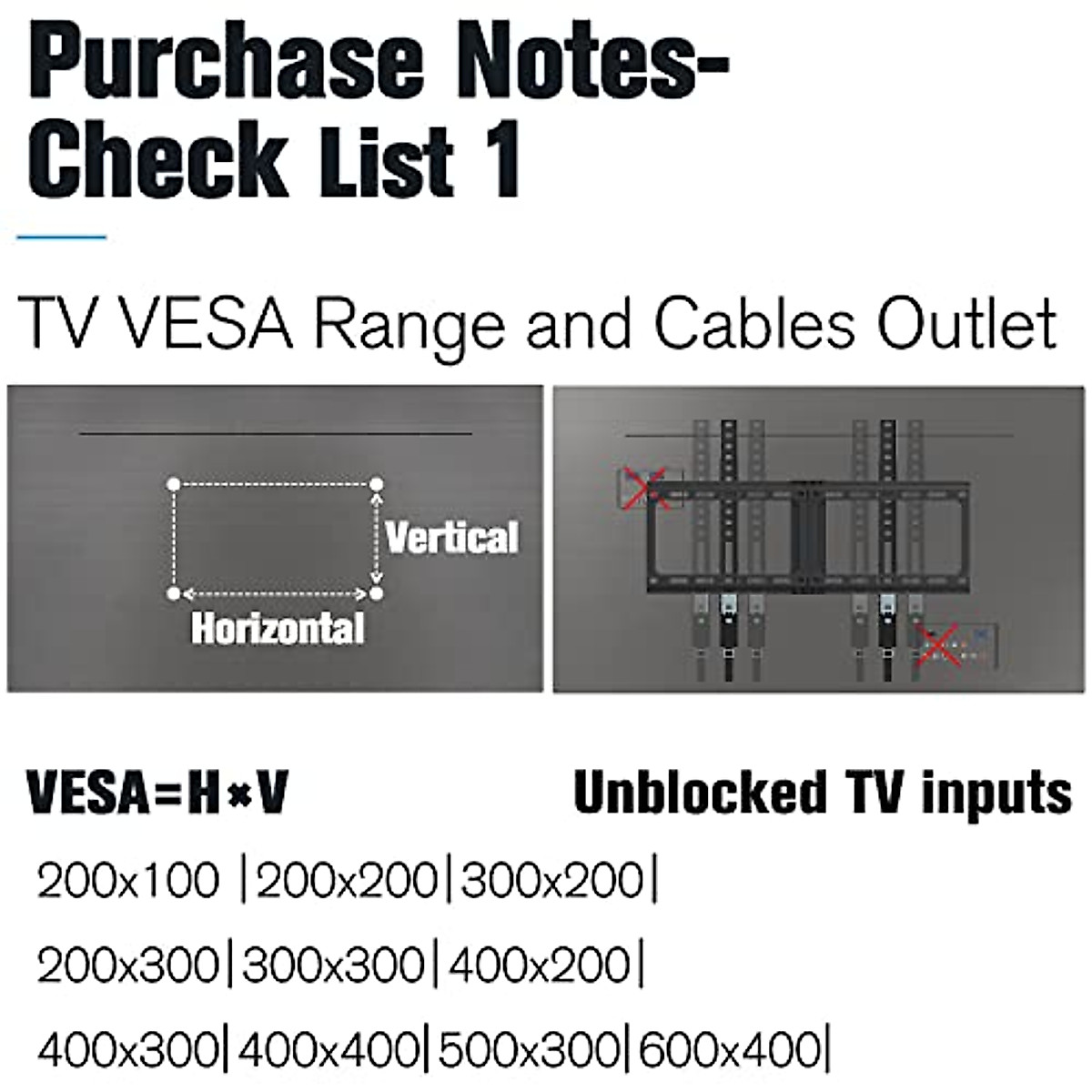 Mounting Dream TV Mount Fixed for Most 42-70 Inch Flat Screen TVs, UL Listed TV Wall Mount Bracket up to VESA 600 x 400mm and 132 lbs - Fits 16"/18"/24" Studs - Low Profile and Space Saving MD2163-K