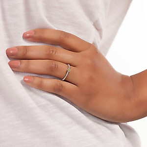 Elegant Confetti Venice 18k White Gold Plated Cubic Zirconia Yellow Stone Stackable Fashion Ring