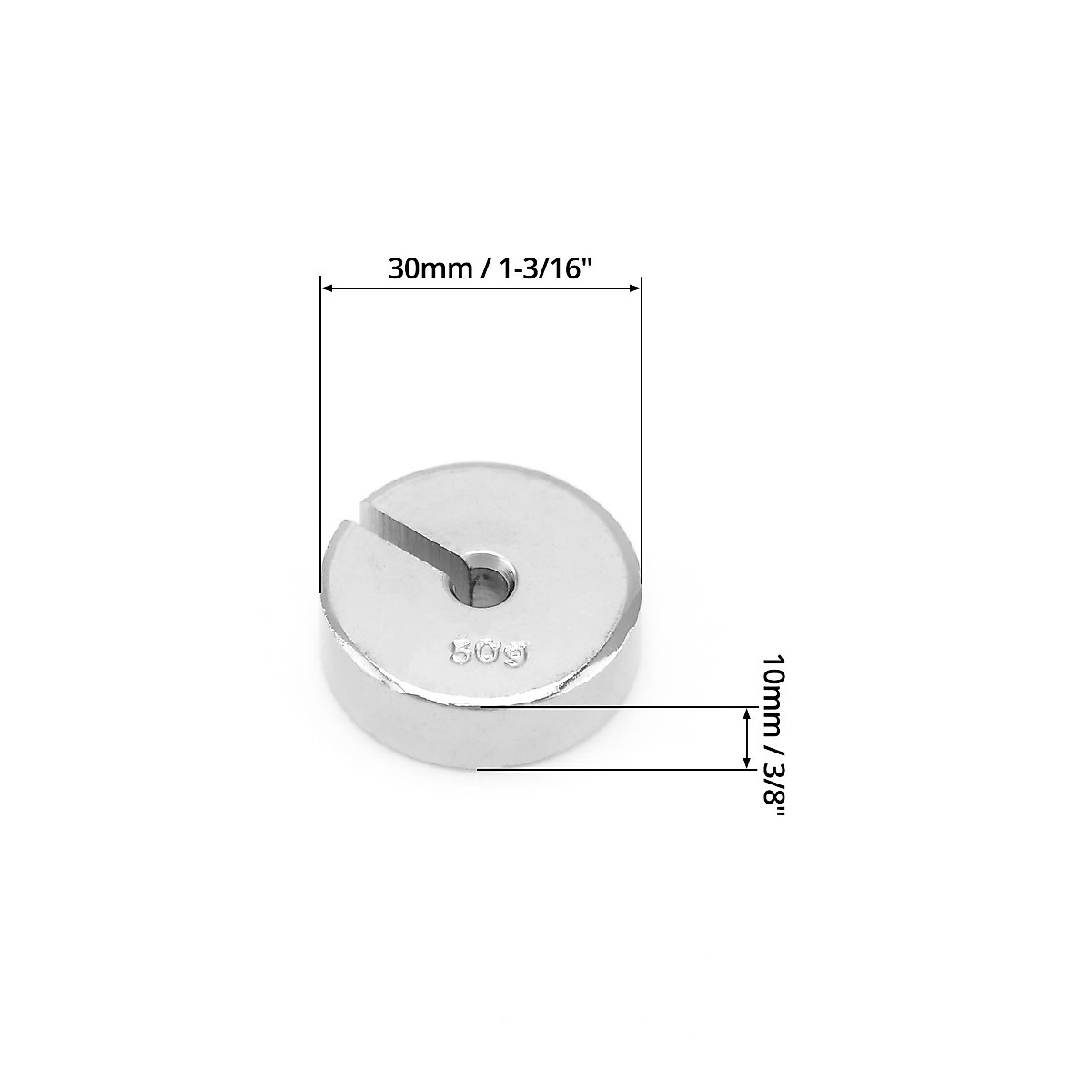 QWORK Slotted Weight Set, 9 Pcs Slotted Mass Set with Hangers - 9 Weights (50g) - 500g