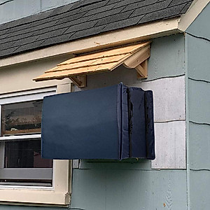 Qualward Window Air Conditioner Cover for Outside Unit, AC Covers for Outdoor Window Small Size - 21.5"W x 16"D x 15"H Inches, Blue