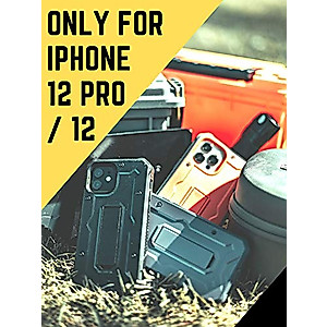 ArmadilloTek Vanguard Designed for iPhone 12 / iPhone 12 Pro Case (6.1 inches) Military Grade Full-Body Rugged with Built-in Screen Protector and Kickstand - Black