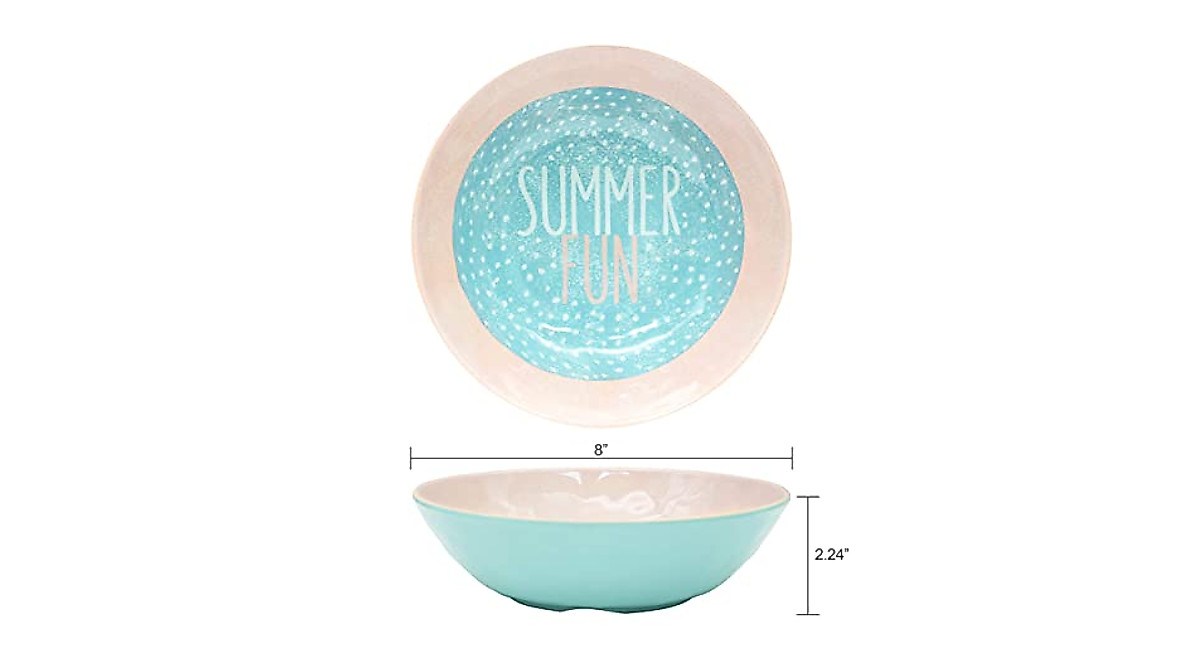 Zak Designs 12-Piece Melamine Dinnerware Set for Indoor & Outdoor Use