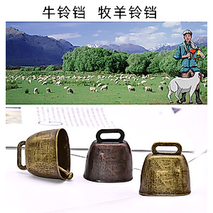 3Pcs Cattle Farm Animal Copper Super Loud Bronze Bell Cow Horse Sheep Grazing Copper Bells Metal Pet Bells Bronze Bell (Red Copper)