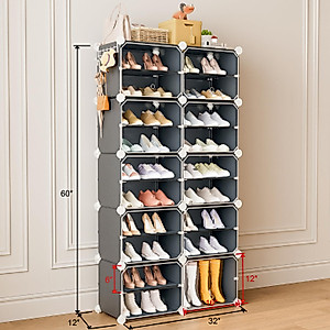 10 Tier Shoe Rack Organizer with Covers 40-Pair Shoe Storage Cabinet Shoe Organizer Cabinet Closet Shoe Organizers and Storage Closed Shoe Rack Storage Organizer for Closet Entryway Bedroom Garage