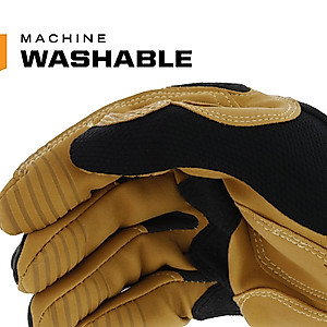 Mechanix Wear: Material4X M-Pact Synthetic Leather Work Gloves, Safety Gloves with Impact Protection and Vibration Absorption, Abrasion Resistance, Work Gloves for Men (Brown, X-Large)