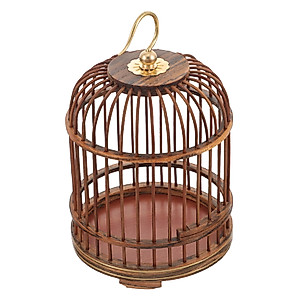 KONTONTY Pet Cage Wooden Decor Wood Decor Wood Hamster Cage Metal Wood Birdcages Hanging Cage for Bird Wooden Bird Nest Advanced Decorations Vintage Bird Cage Birdcage Retro Decor