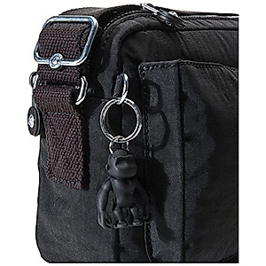 Kipling Women’s Abanu Medium Crossbody Bag, Lightweight, Adjustable Nylon Waist Pack with Multi-Compartment Zip Pockets, Black Noir