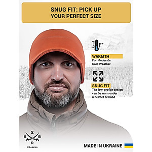 2SBR 2SABERS Fleece Winter Beanie with Visor - Men Women - Earflap Brim Skull Watch Cap Hat