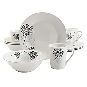 Gibson Home Netherwood Round Dinnerware Set, Service for 4 (12) Piece, White