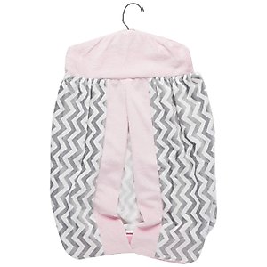 Baby Doll Bedding Minky Chevron Diaper Stacker, Pink