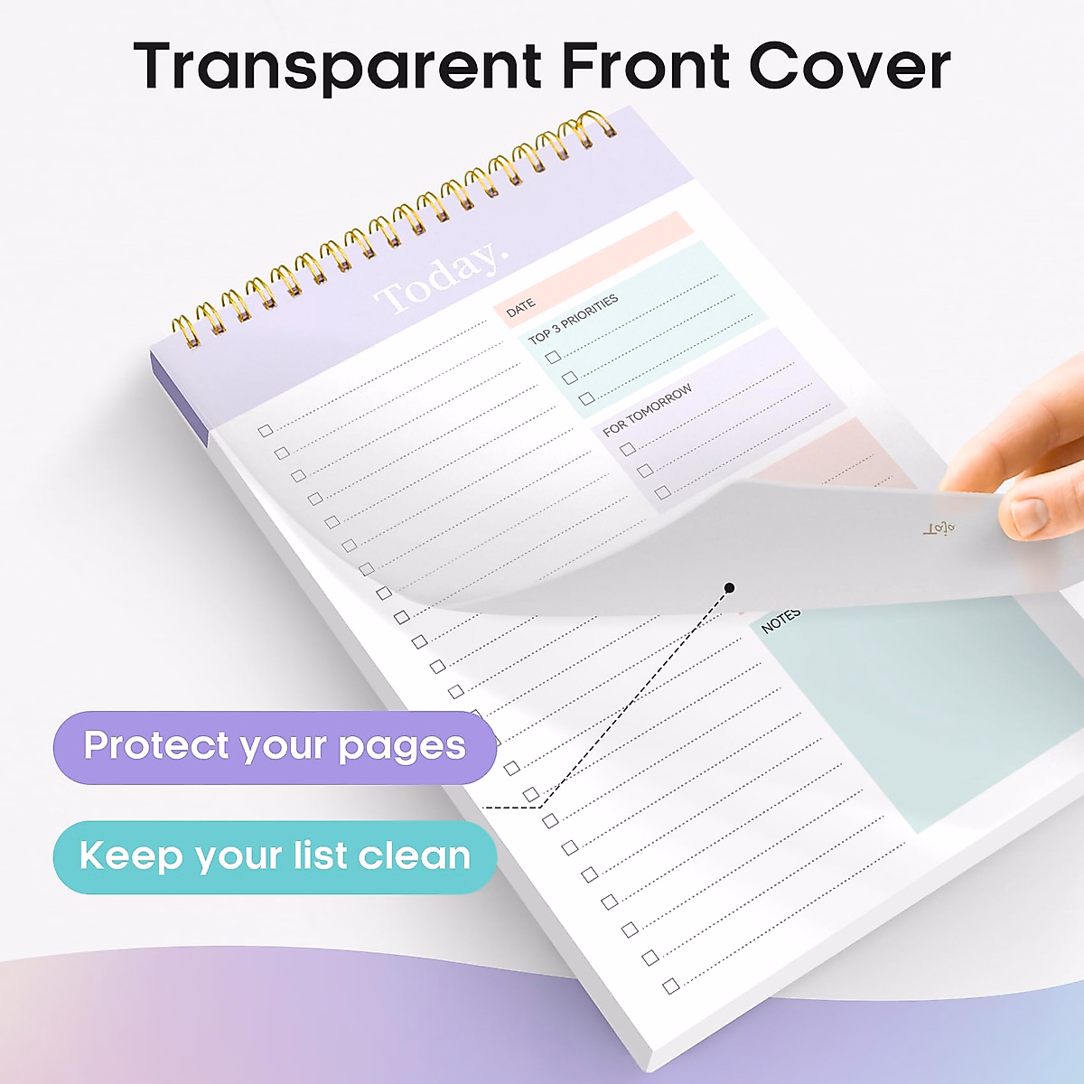 To Do List Pad - To Do List Notebook for Work with 52 Sheets, Undated Daily Planner Perfect for Daily Tasks and Goal Setting, To Do List Notepad Suitable for Office, Home and School-Violet Dream