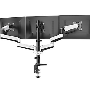 HUANUO Triple Monitor Stand - Full Motion Articulating Gas Spring Monitor Mount Fit Three 17 to 32 inch LCD Computer Screens with Clamp, Grommet Kit