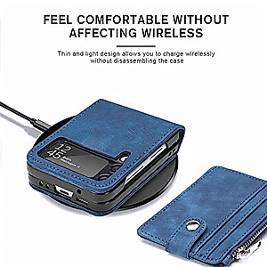 TopFunny Cases for Galaxy Z Flip 3 Wallet Case with Card Holder Retro 2 in 1 Detachable Zipper Flip Wallet Kickstand Premium PU Leather Protective Cover for Samsung Galaxy Z Flip 3 5G 2021 Purple