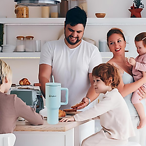 HydratiQ 40 oz Tumbler with Handle and Straw Spill Proof Insulated Water Bottle Leak Proof Stainless Steel Cup Holder Travel Mug Hot Cold Vaso Termico