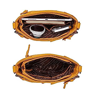 Montana West Crossbody Bag for Women Multi Pocket Leather Shoulder Purses and Handbags Pocketbooks for Travel,MWC-100AYEL