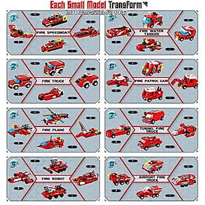 Robot Building Toys for Boys Age 6 7 8 9 10+ Year Old, 836 PCS Creative Construction Truck Blocks Toys, 35 in 1 STEM Educational Building Bricks City Fire Rescue Vehicles Kit Gift for Kids