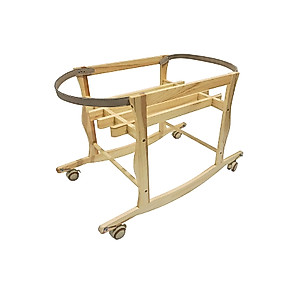 ECOADE Moses Basket Stand, Baby Moses Basket Rocker Stand - Natural Wood