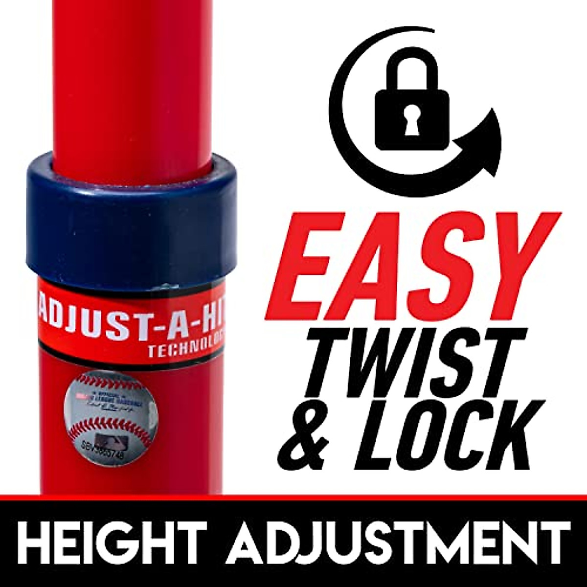 Franklin Sports MLB Adjust-A-Hit T-Ball Set Blue/Red, 5 - 18 years includes Tee, Ball, & Bat