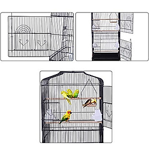 YJJT Large Bird Cage for Parakeets for Garden - Bird Houses with Stand Nest Habitat - Pets Bird Carrier Perch Breeding Nesting Box, with Feeding Cup, with Universal Wheel Base, Slide-Out Tray