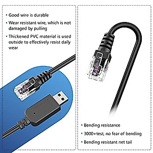 SDSACZMU Radar Detector Cable, USB to RJ11 Plug Cable,Replacement Power Line of Radar Detector,for Uniden Escort Beltronics Radar Detector, 6.56 ft