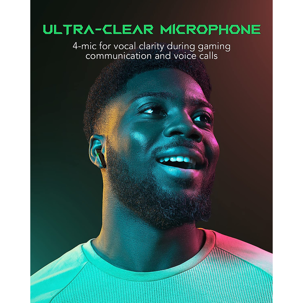 Black Shark Bluetooth Earbuds Wireless with 45ms Ultra-Low Latency, Gaming 5.2, Dual Modes, 10mm Driver, 35H Play Time, IPX4 Waterproof, Built-in Mic - Lucifer T1