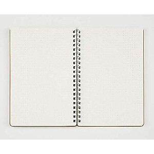 Muji Double-ring Notebooks, Recycle Paper Notebookrs (Dot Grid Notebook - A6, with rubber strip)