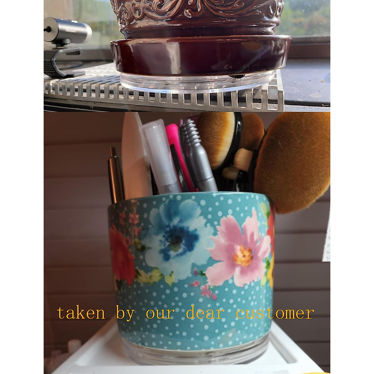 Clear Lazy Suzan,3-Pack,Susenya Acrylic 5" Spinner Lazy Susan Turntable Organizer for Table Cake Kitchen Pantry Spice Rack Decorating