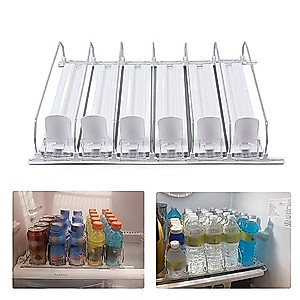 Refrigerator Soda Can Organizer, Width Strong Bearing Capacity White Drink Automatic Pusher Glide ABS for Home (38cm)