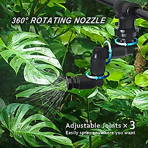 LLSPET Reptile Humidifiers Intelligent Spray System, Automatic Sprayer for Vivarium Tank with Timing Controller, Adjustable 360°Misting Nozzles