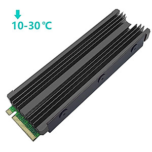 Voice on growth NVMe M.2 Aluminum Heatsink Cooler for 2280 M2 SSD Heat Sink with Silicone Thermal Pad (Black)