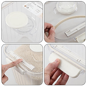 Afromy Large Plastic Food Storage Container Bin for Flour, Sugar, Baking Supplies, Airtight Rice Container, Dry Food Holder Canister Containers, Clear