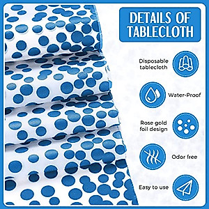 24 Packs Wedding Satin Table Runner Disposable Plastic Tablecloths 54 x 108 Inch Table Cloths for Parties Tablecloth 12 x 108 Inch Table Runners for Wedding Birthday Celebration (Blue)
