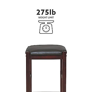 Linon Betsy Espresso Backless 25" Counter Stools Set of Two, Espresso Stools