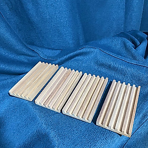 SUTIMSHE Natural Wood Domino Racks, Domino Tiles Holders,Domino Trays Set of 4 for Mexican Train Chickenfoot and Other Dominoes Games