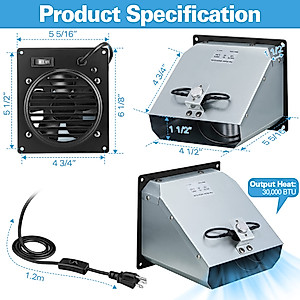 Saillong Vent Blower Accessory Kit, Wall Heater Fan Replacement Compatible with Mr. Heater, Dyna Glo Heater, Comfort Glow Vent Heater, Glo Warm Wall Heater Blower Fan