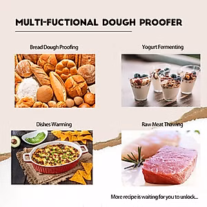 Electric Bread Dough Proofer Machine with Humidity and Temperature control Sourdough Bread Proofer Box Yogurt Maker Proofing Slow Cooker Fermenter Chocolate Melter