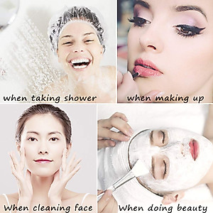 50PS Disposable Shower Caps, Plastic Clear Shower Caps, lengthening and thickening Hair Caps for Hair dyeing assistance, Hotel and Hair Salon, Home Use, Portable Travel (Size 20.5"/52cm）