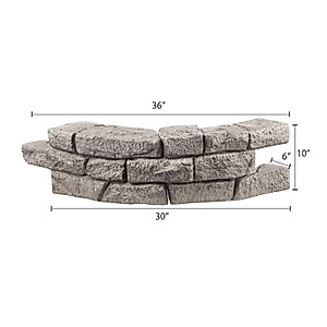 RTS Home Accents Rock Lock Interlocking Landscape Edging and Border System, Curved Section With Spikes, 2.5 Feet Long (Pack of 2)