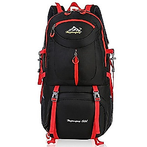 SUGOIDAN Hiking Backpack Waterproof Travel Fishing Climbing Camping 60L Hiking Daypack (Black)