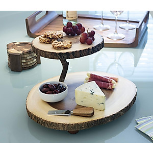 Lipper International Acacia Reversible Serving Tray, 20.75" x 15.38" x 3.5"