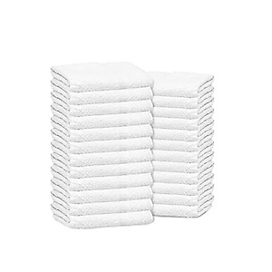 White Hand Towels for Bathroom 24 Pack 16x26 Inch, (Not BleachProof) Cotton Hand Towel Bulk for Gym and Spa, Soft Extra Absorbent Quick Dry Terry Bath Towels