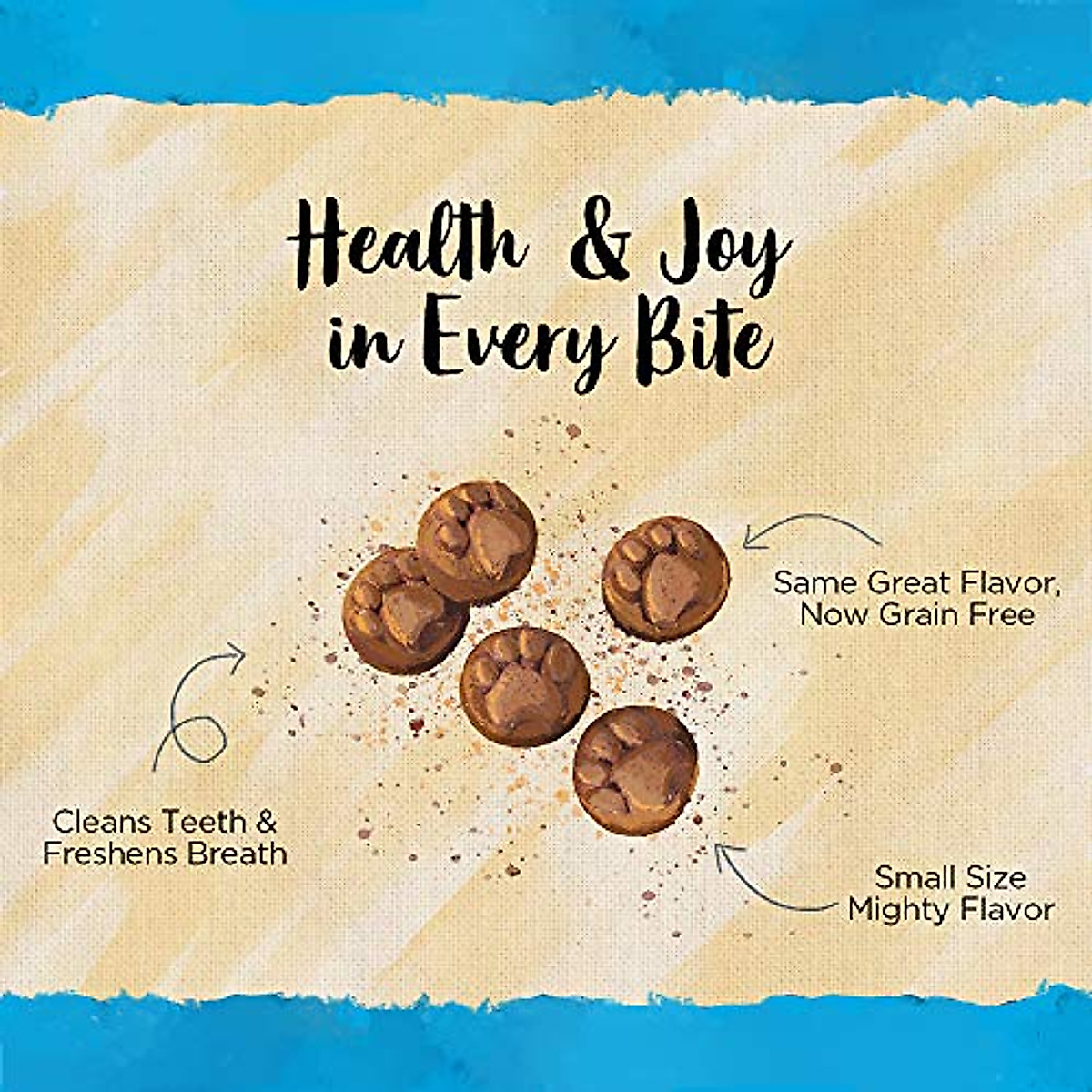 Blue Dog Bakery Natural Dog Treats, Doggie Paws, Grain Free Peanut Butter Flavor, 14.4oz (1 Count),Package may vary