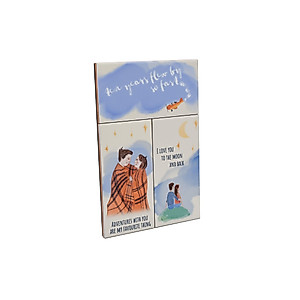 Pirantin 10th Anniversary Ceramic Loving Couple Collage - Romantic Free Standing Ornament (uv-tileblanket10), Creme