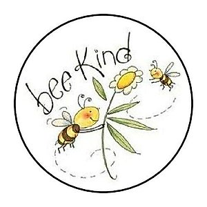 without brand Set of 48 Envelope Seals Labels BEE Kind Flowers 1.2" Round
